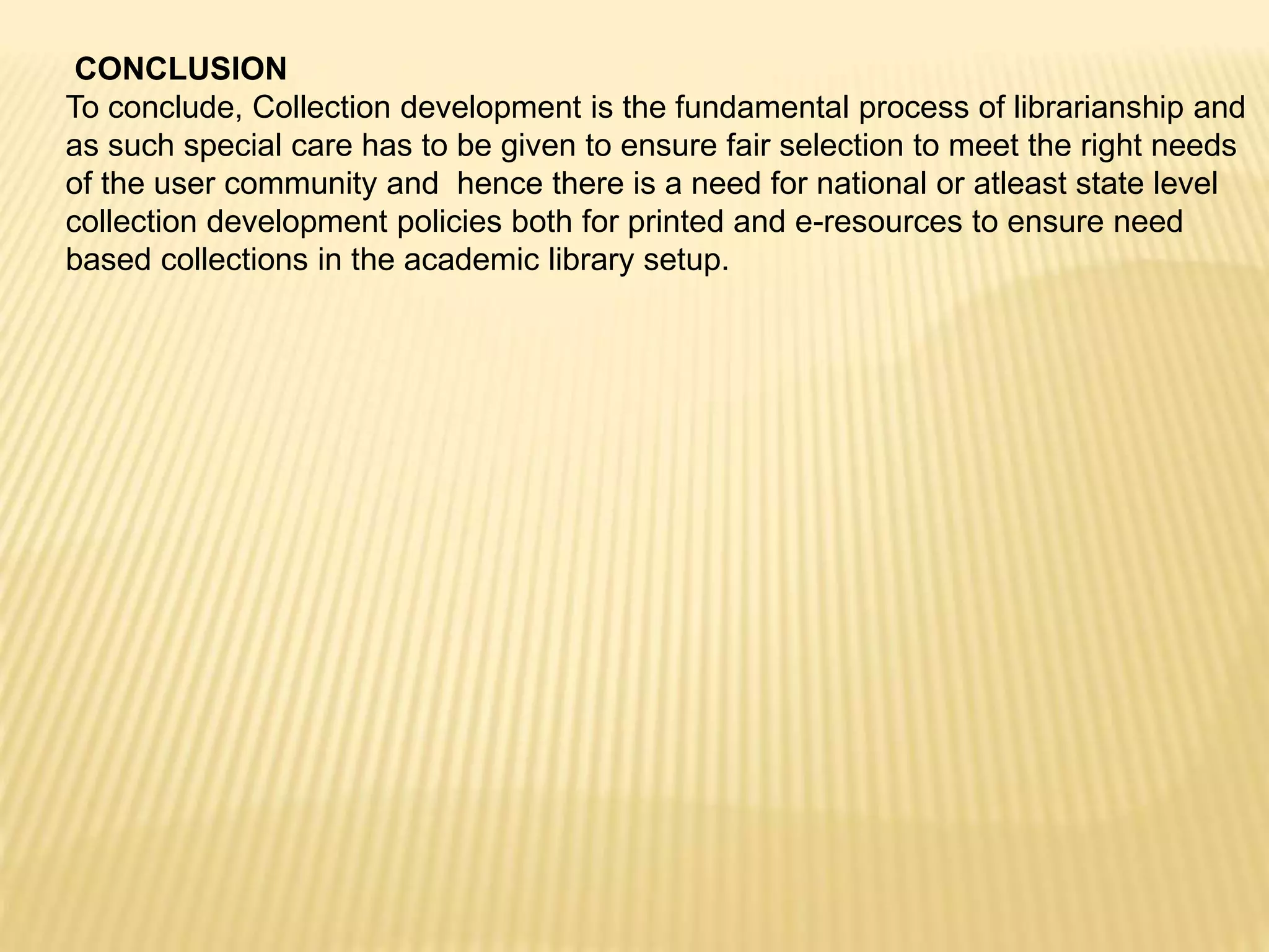 collection development ppt | PPTX