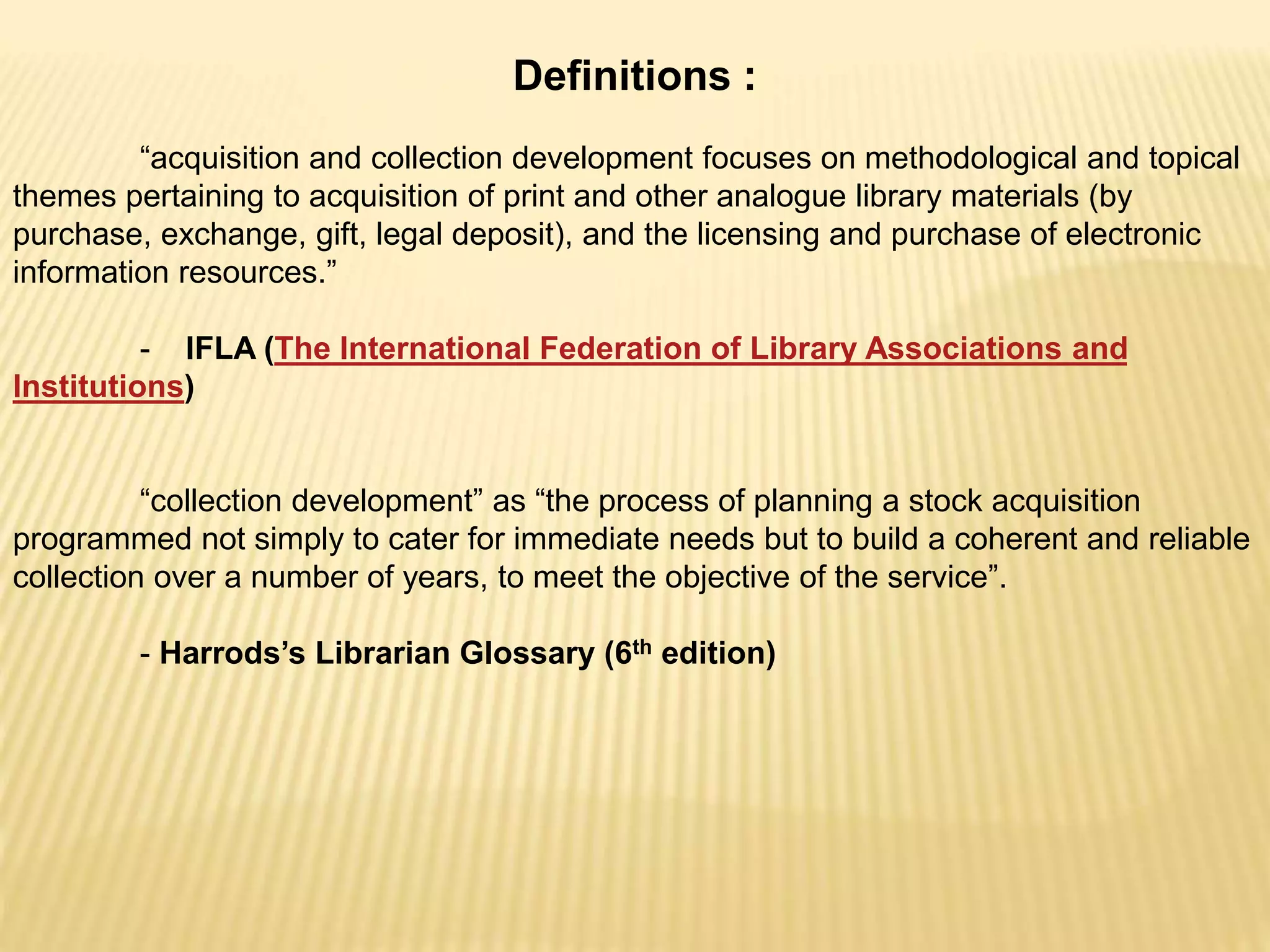 collection development ppt | PPTX