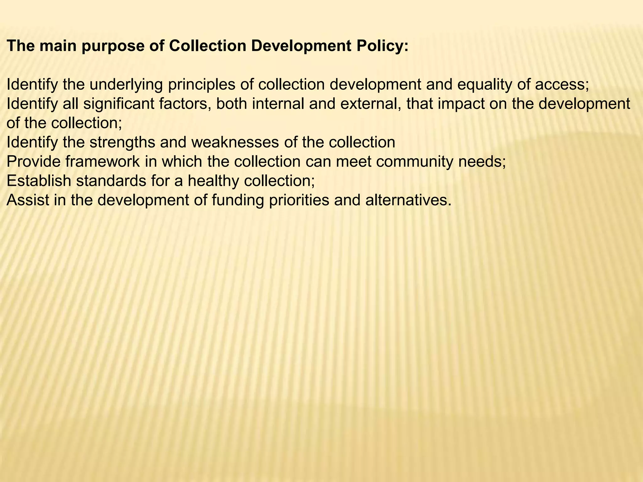 collection development ppt | PPTX
