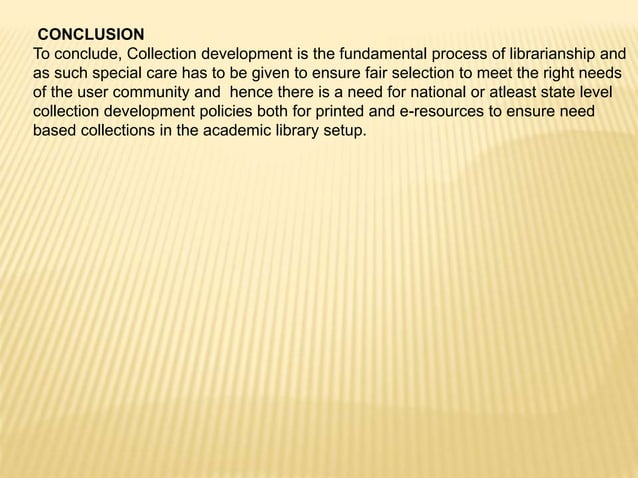 collection development ppt | PPTX