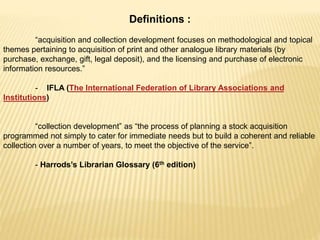 collection development ppt | PPTX