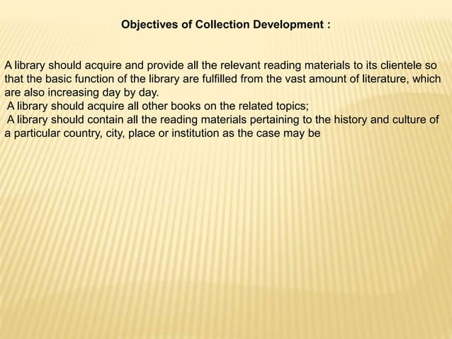 collection development ppt | PPTX