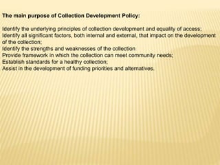 collection development ppt | PPTX