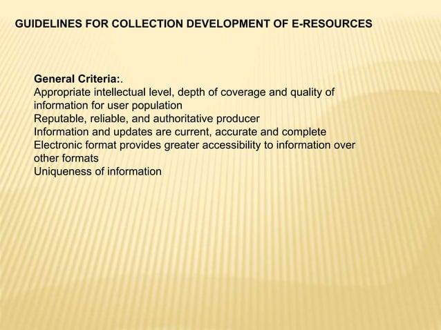 collection development ppt | PPTX
