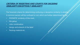 Criteria of Registrar and Courts for deciding similarity/deceptively ...