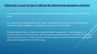 Criteria of Registrar and Courts for deciding similarity/deceptively ...