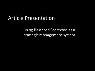 Article presentation | PPT