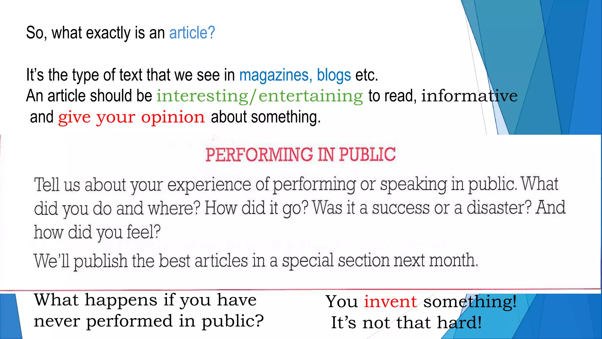 Article presentation fce | PPTX