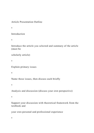 Article Presentation Outline•Introduction•Introd.docx