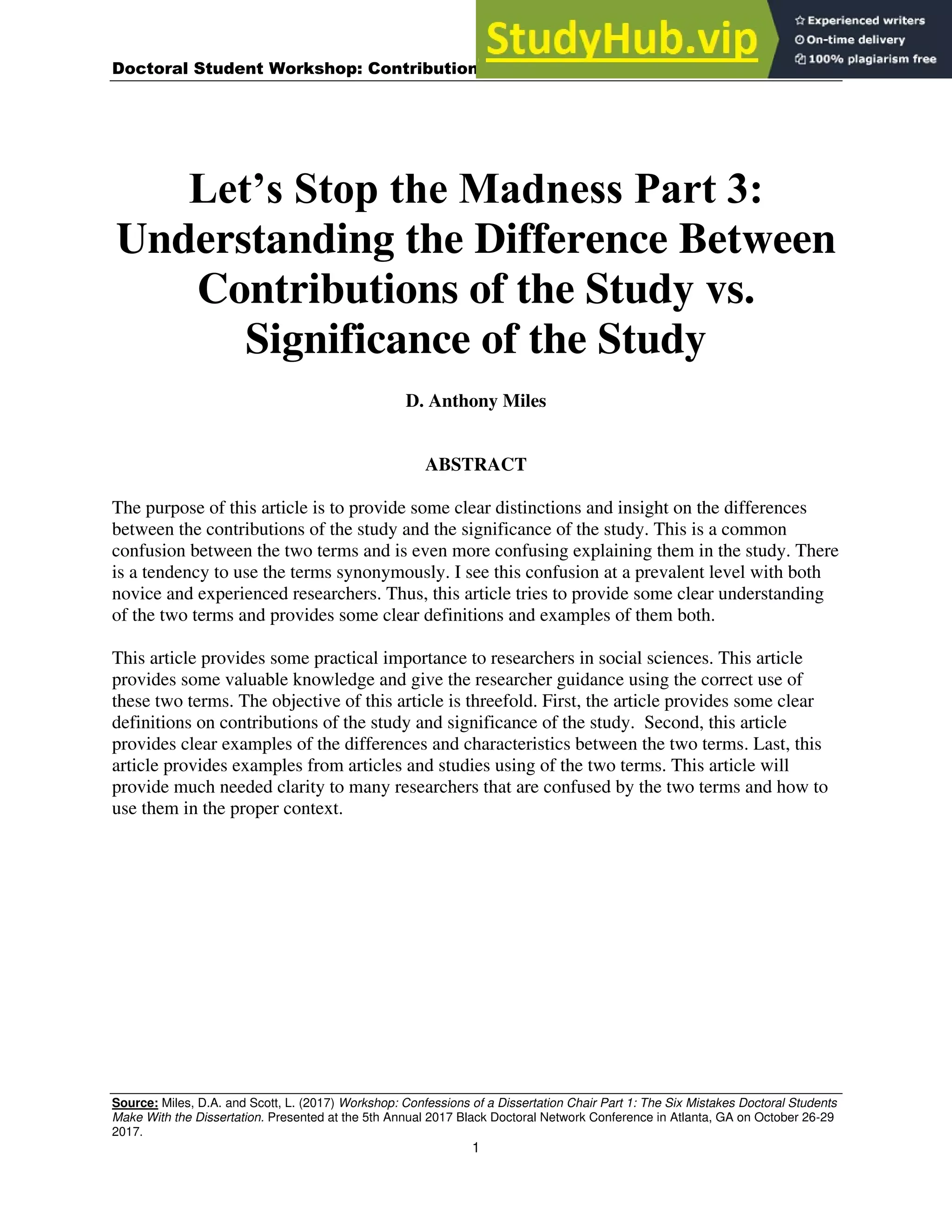 ARTICLE Quot Let S Stop The Madness Part 3 Understanding The Difference ...