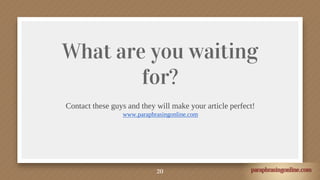 Article Rephraser | PPT