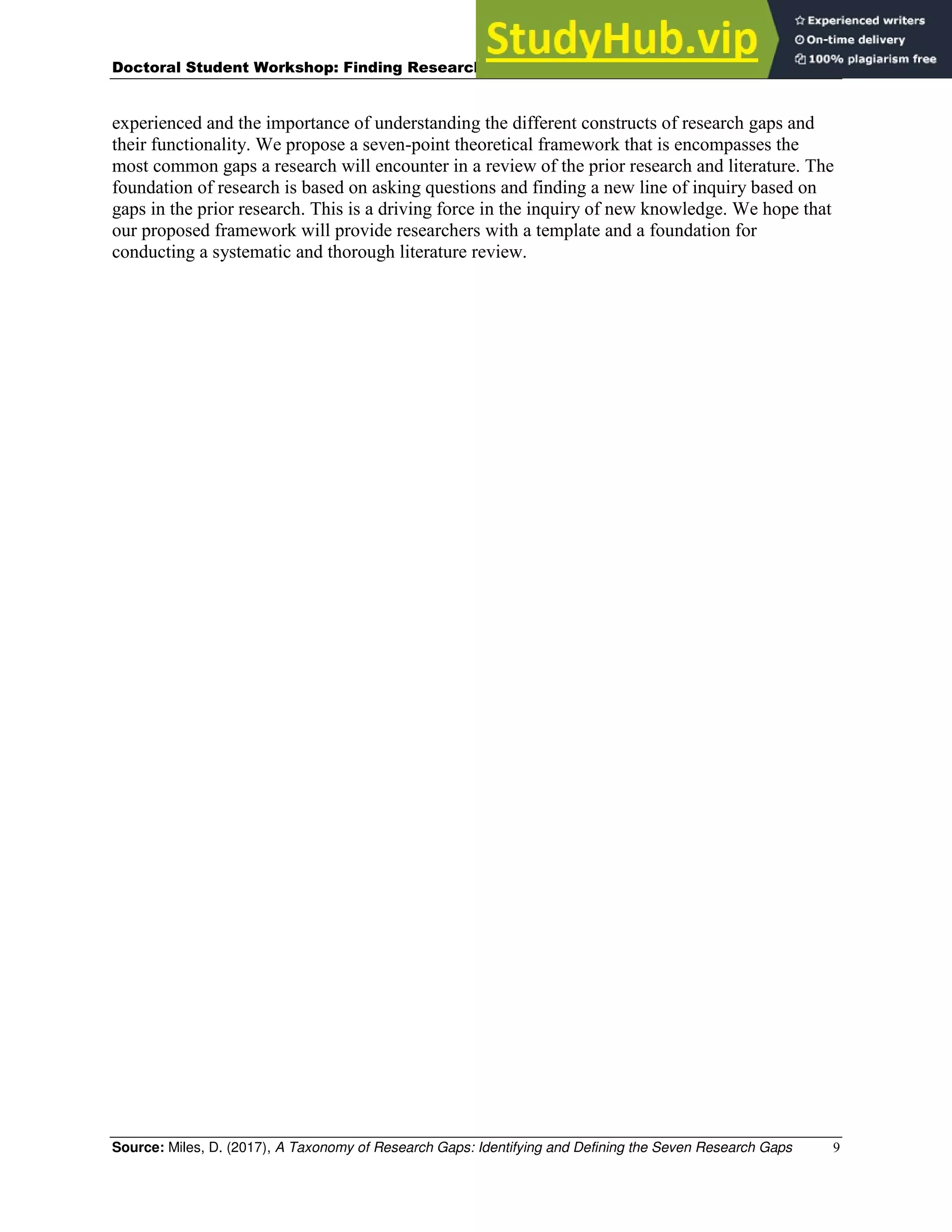 ARTICLE RESEARCH A Taxonomy Of Research Gaps Identifying And Defining ...