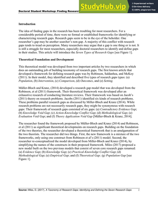 ARTICLE RESEARCH A Taxonomy Of Research Gaps Identifying And Defining ...