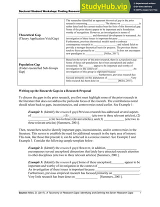 ARTICLE RESEARCH A Taxonomy Of Research Gaps Identifying And Defining ...