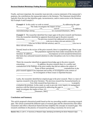 ARTICLE RESEARCH A Taxonomy Of Research Gaps Identifying And Defining ...