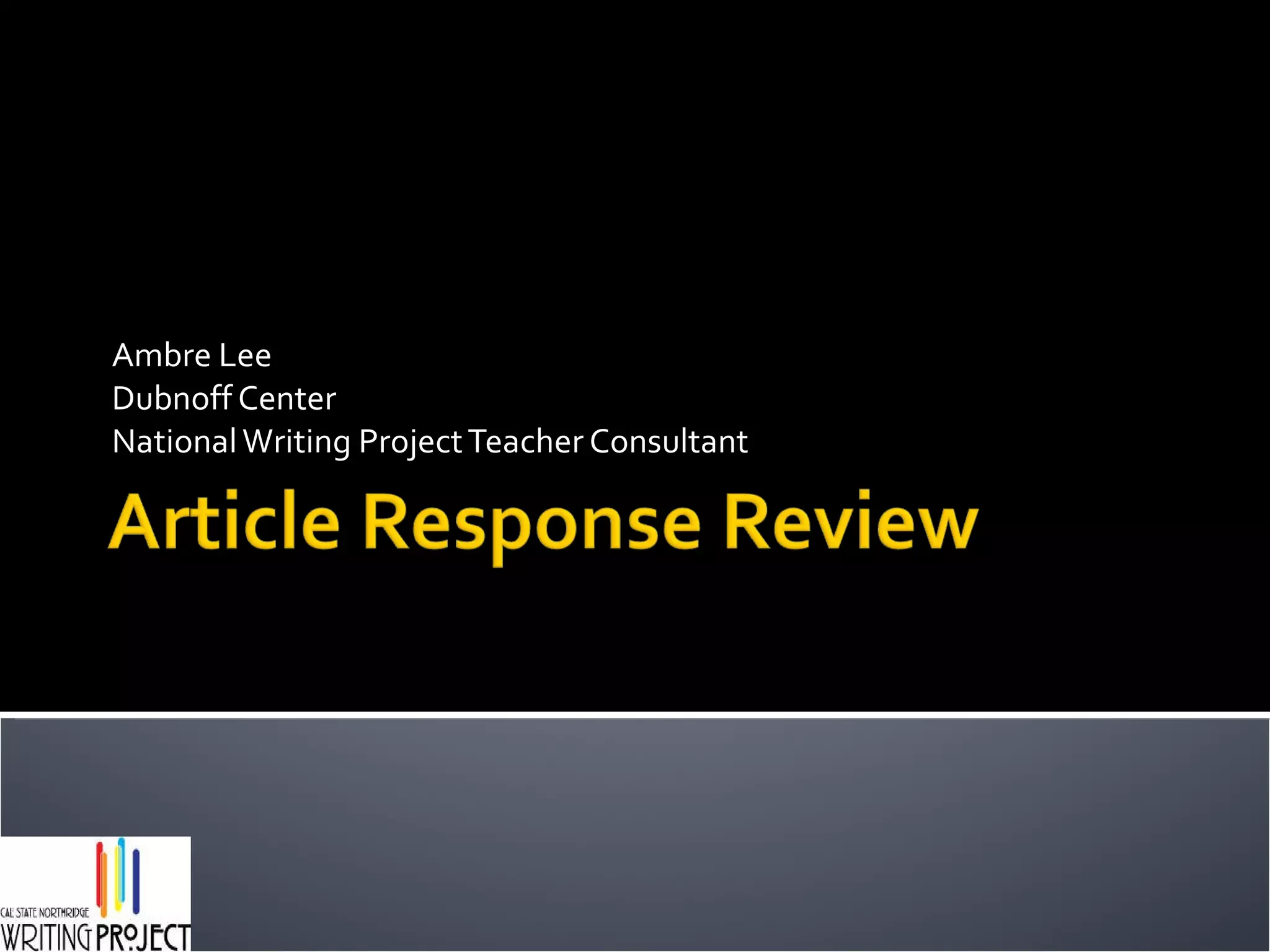 Article response | PPT