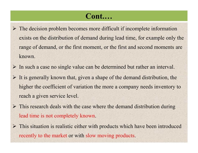 Linear Programming Formulation In Inventory Management Decision Problems With A Service