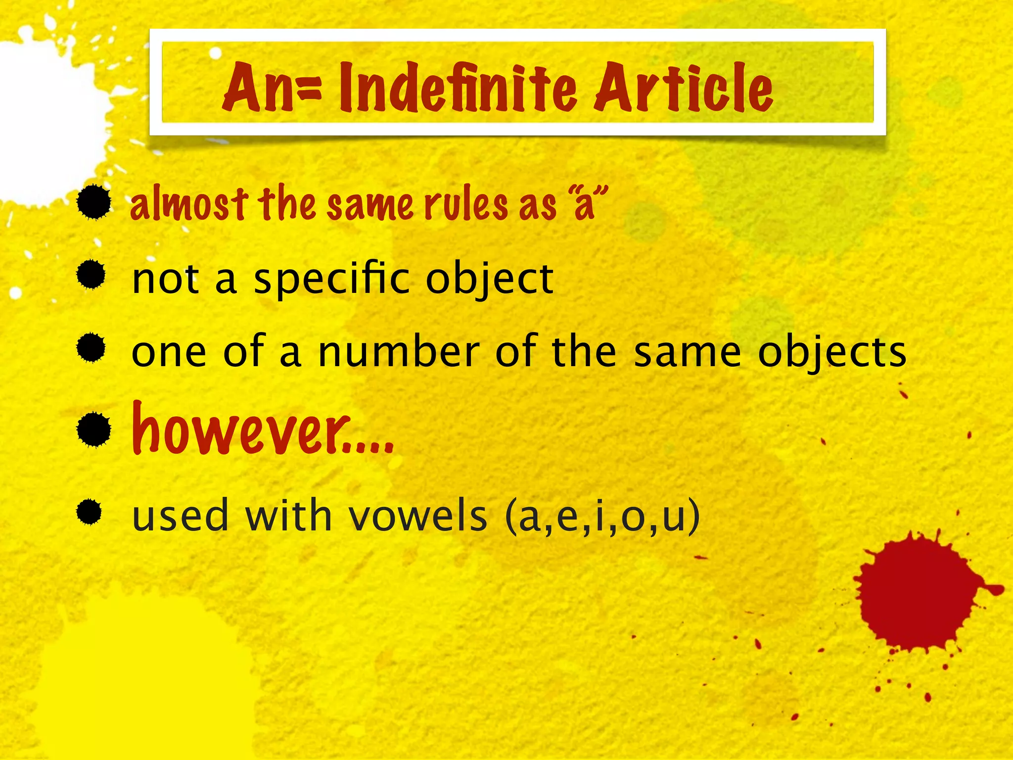 Definite and Indefinite Articles | KEY