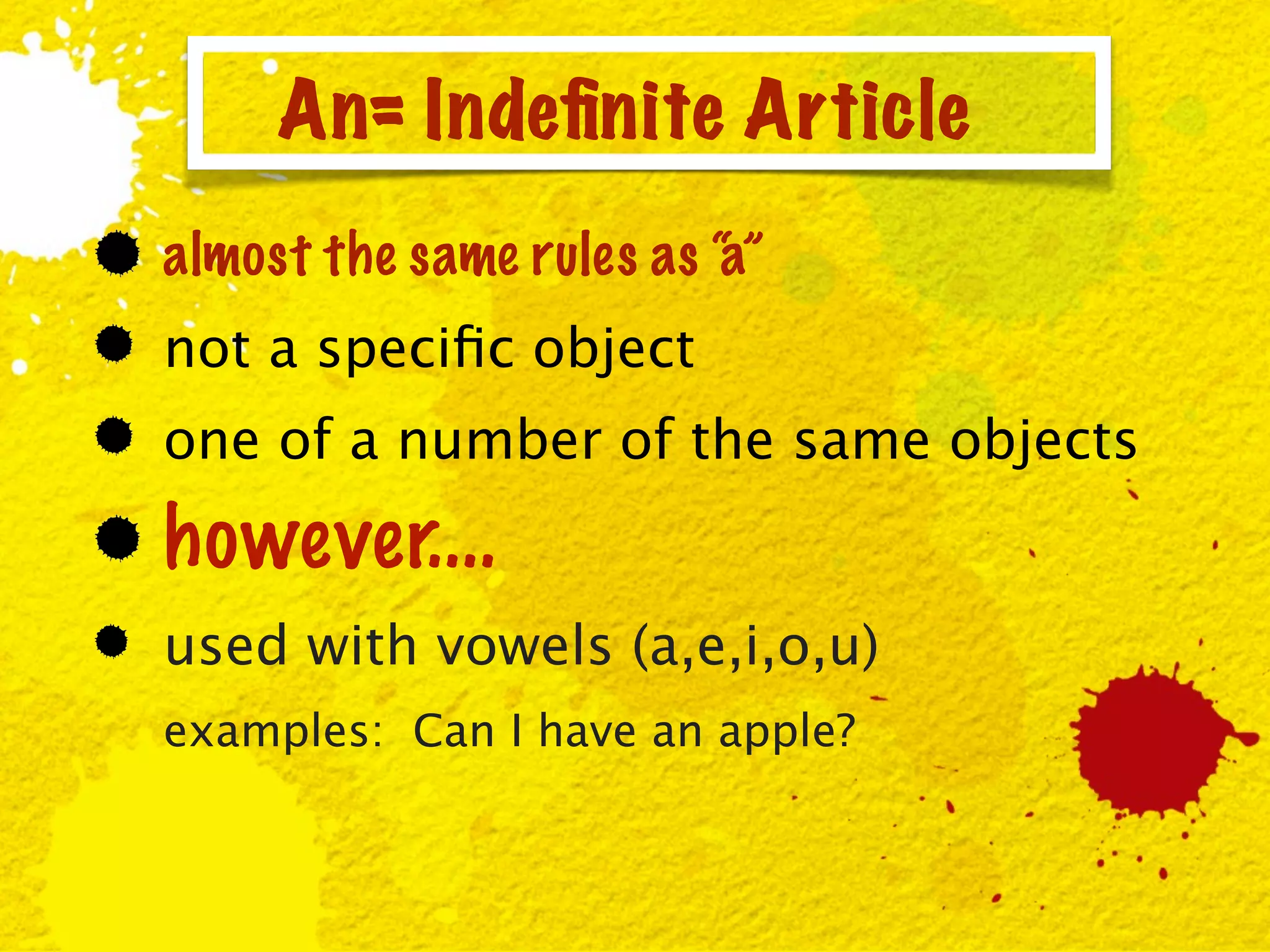 Definite and Indefinite Articles | KEY