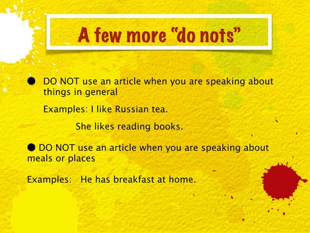 Definite and Indefinite Articles