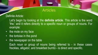 Articles in English Grammar | PPTX