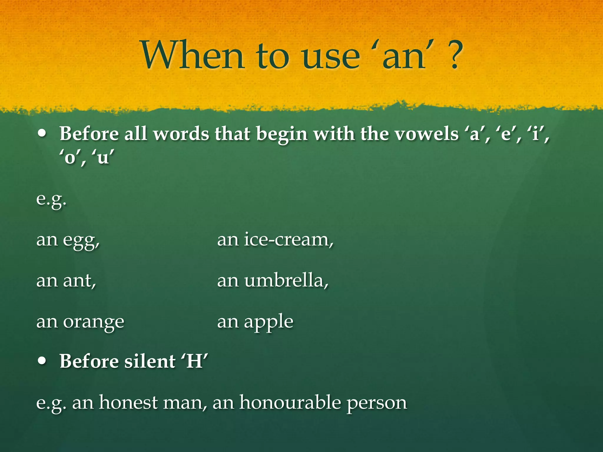 Articles and types of articles- English grammar | PDF