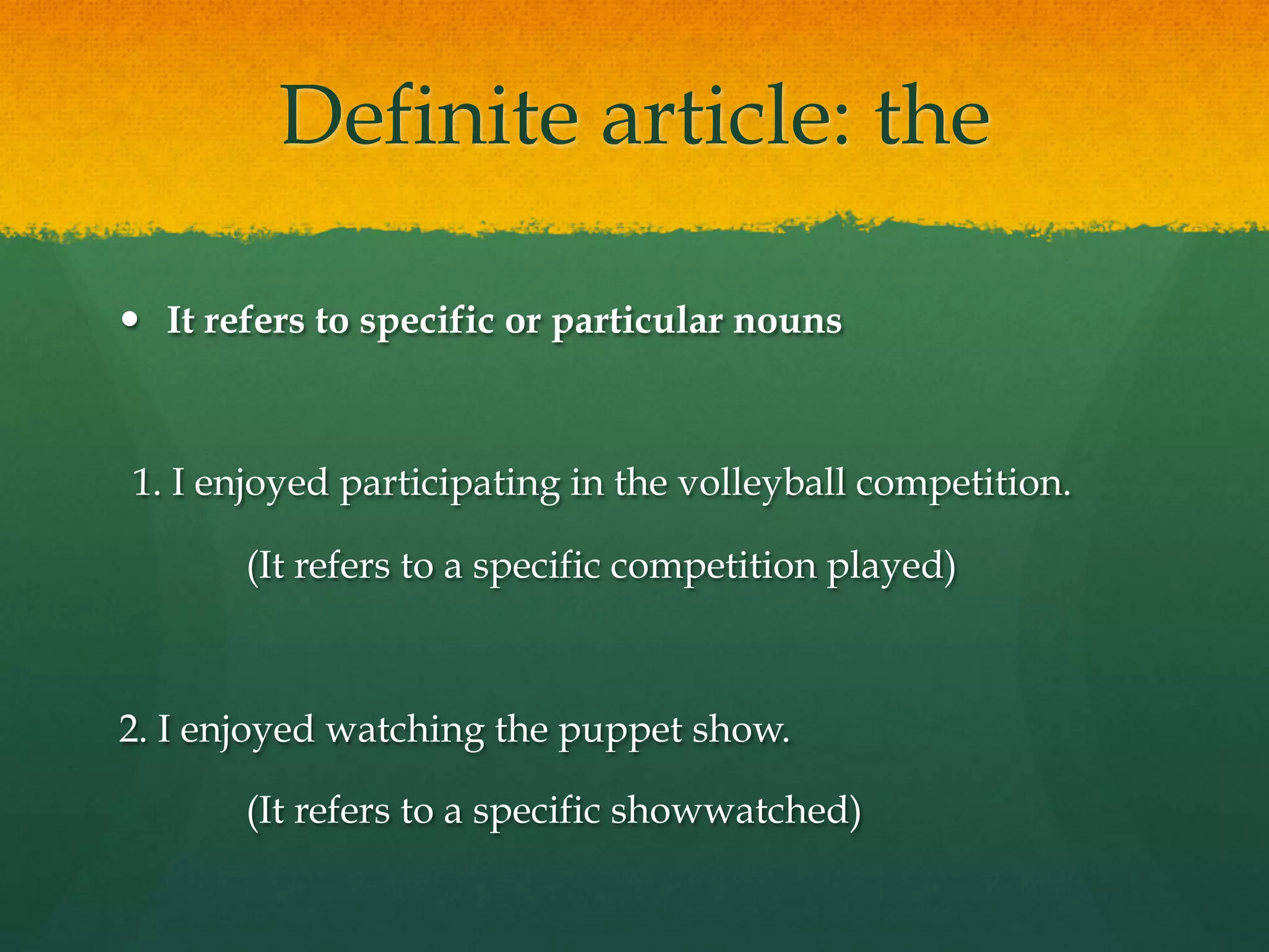 Articles and types of articles- English grammar | PDF