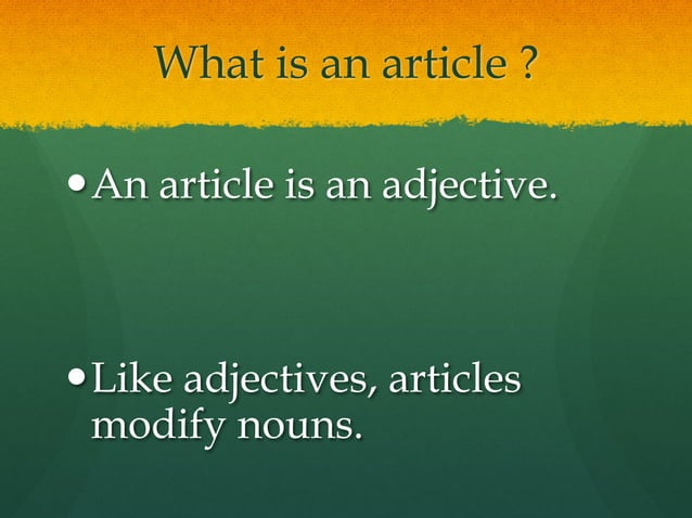 Articles and types of articles- English grammar | PDF