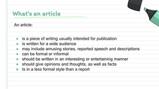 Articles | PPT