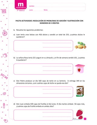adición y sustracción con números de tres dígitos | DOC