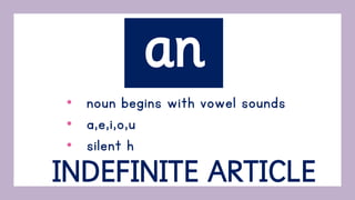 Articles: a, an and the | PPTX