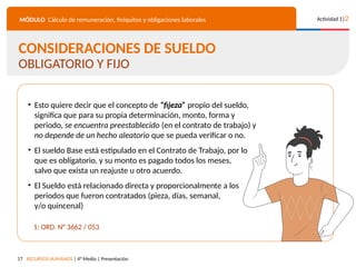 calculo de remuneraciones, cuarto medio mencion admi | PPTX