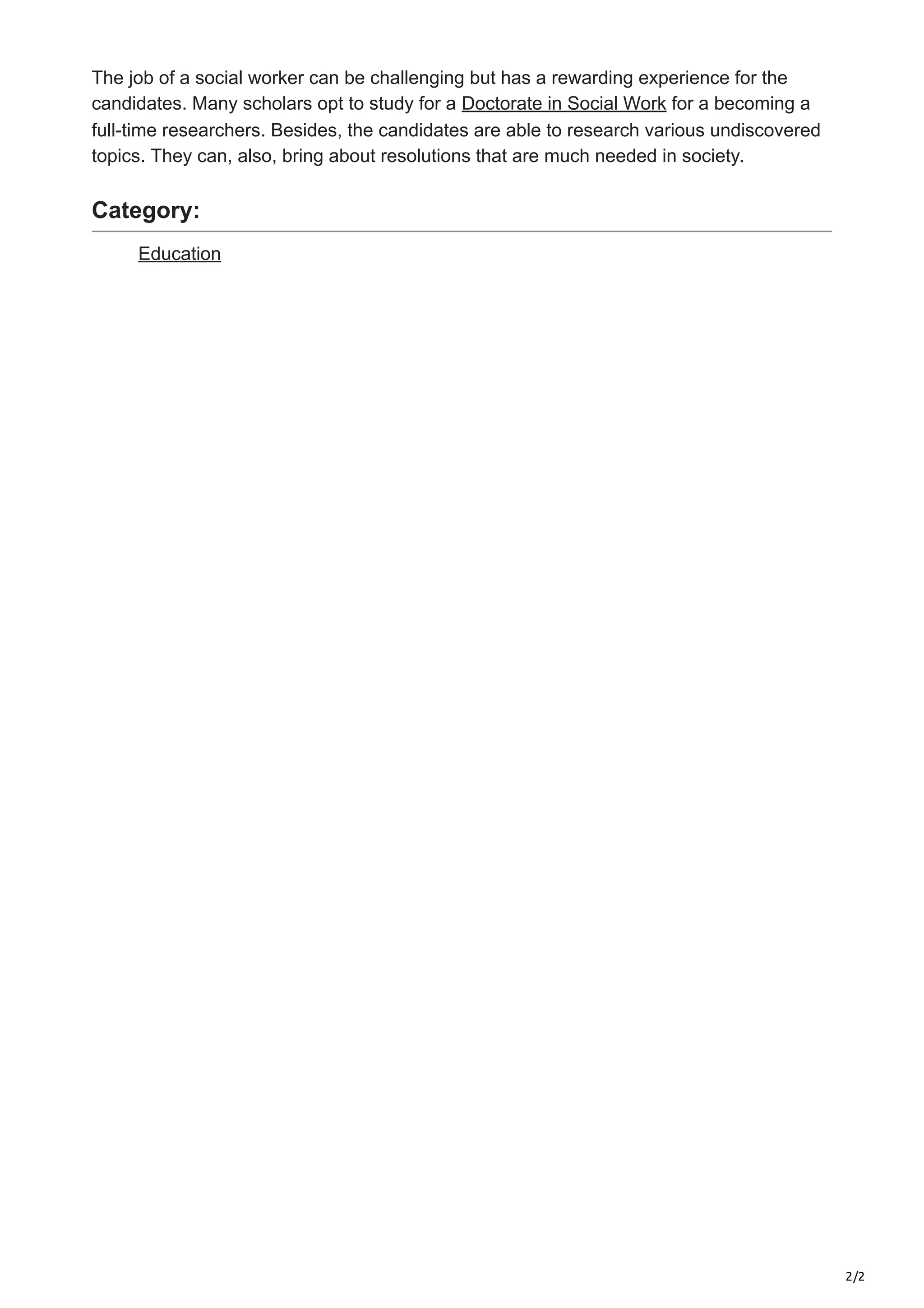 Social Work 101 – Preparatory facts to know! | PDF