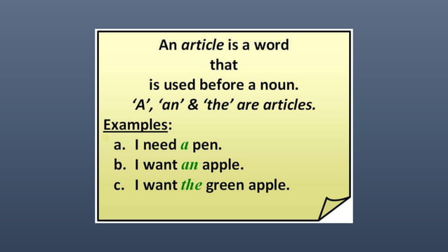 Articles.pptx English grammar general studies | PPT