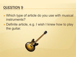 articles.definite abd indefinite articles in English | PPT