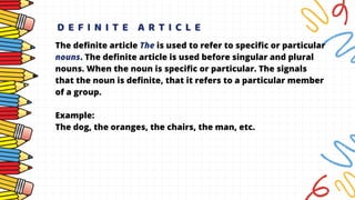 INDEFINITE AND INDEFINITE ARTICLES WITH ANSWERS | PPT