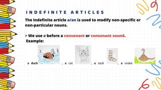 INDEFINITE AND INDEFINITE ARTICLES WITH ANSWERS | PPT