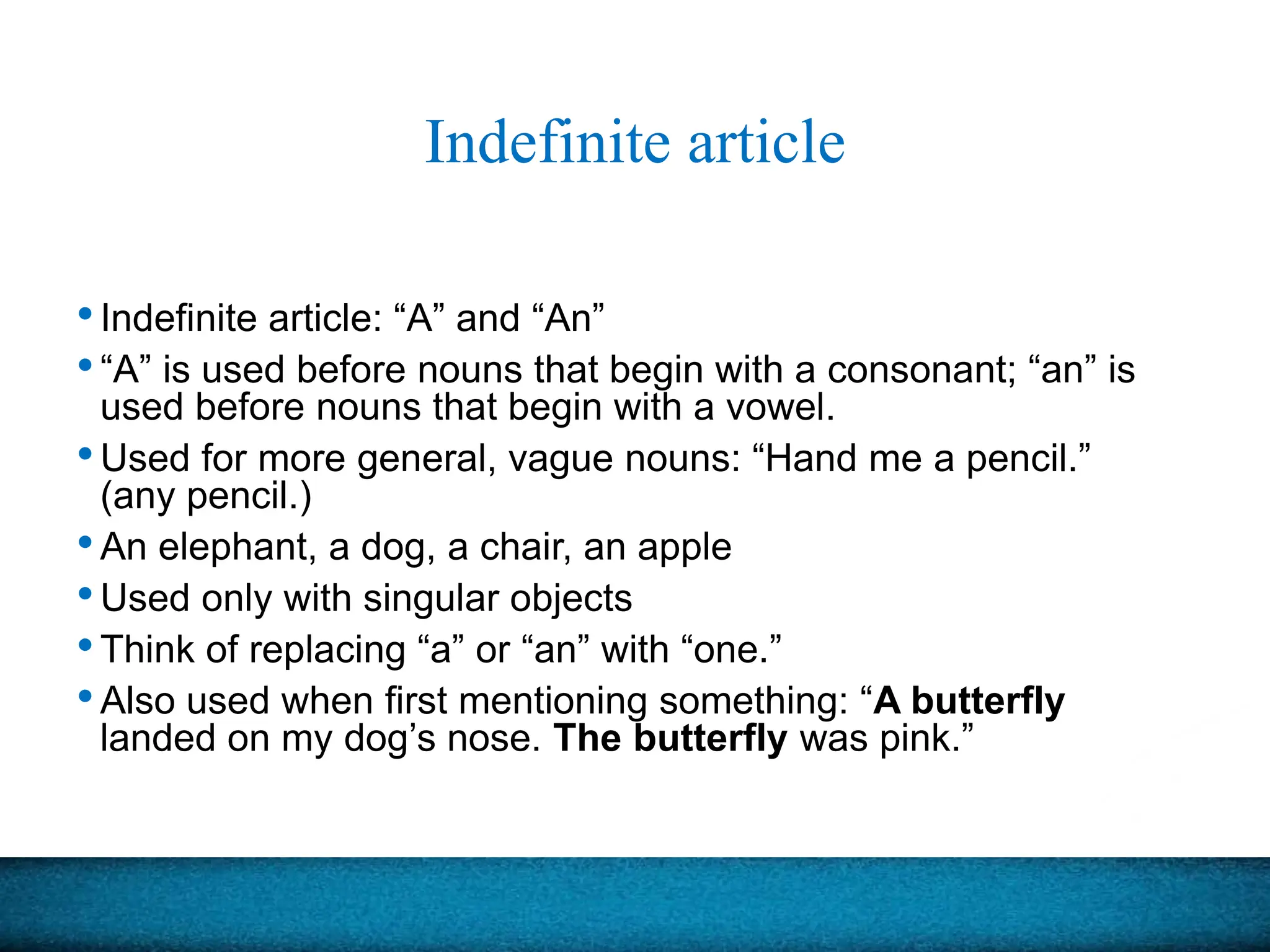 English grammar- How to use articles with nouns? | PPT