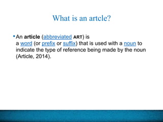 English grammar- How to use articles with nouns? | PPT