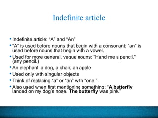 English grammar- How to use articles with nouns? | PPT