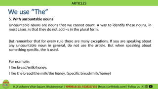 ARTICLES ENGLISH GRAMMAR FOR CLASS I-IV. | PPT