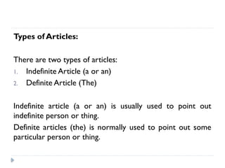 Title: Guide to English Articles: A, An, The | PPTX