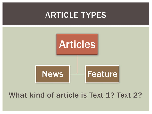 Articles news vs feature | PPTX