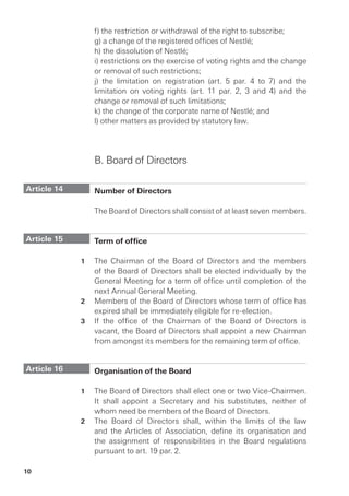 Articles of association of nestle en | PDF