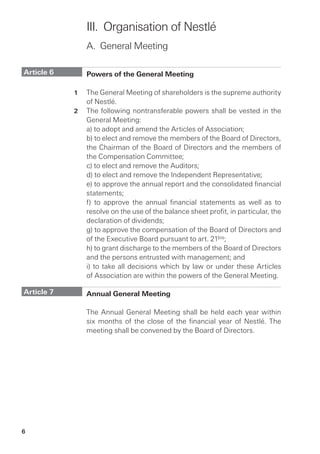 Articles of association of nestle en | PDF