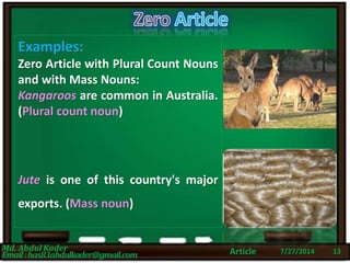 Articles (Part -1of 7) - Definition & Classifications | PPTX