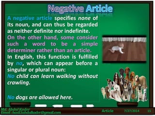 Articles (Part -1of 7) - Definition & Classifications | PPTX