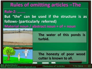 Articles-(Part-5 of 7) Omission of Articles | PPTX