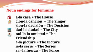 learn spanish grammar nouns and articles | PPT