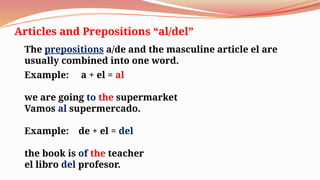 learn spanish grammar nouns and articles | PPTX